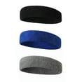 Xelparuc Sweatbands Headbands, Moisture-Wicking Cotton Terry Cloth, 3 ...