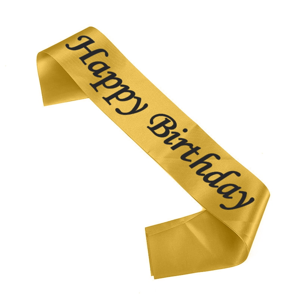 SEARCHI Happy Birthday Sash and Shoulder Strap - Soft Cloth Ink ...