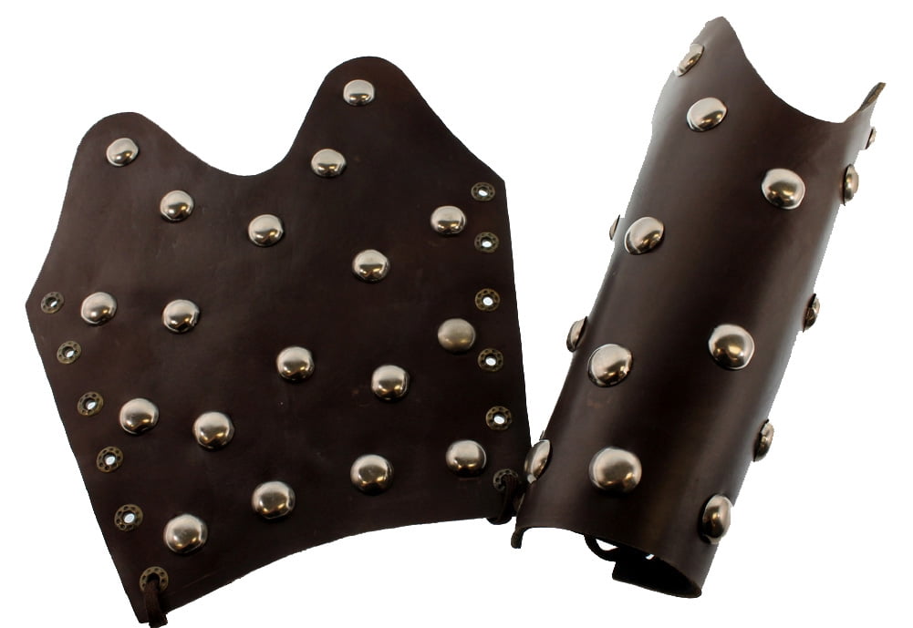 LEATHER ROMAN ARM GUARD - Metal Studs - ARMOR REPLICA - Walmart.com