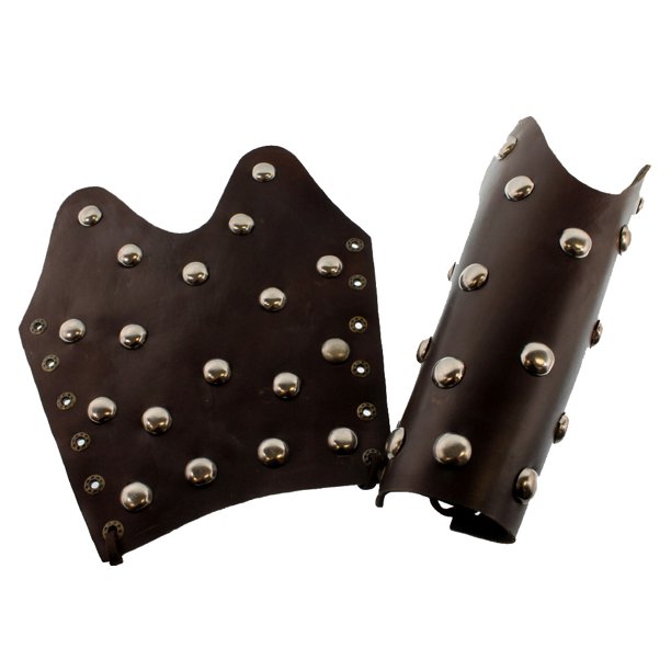 LEATHER ROMAN ARM GUARD - Metal Studs - ARMOR REPLICA - Walmart.com ...