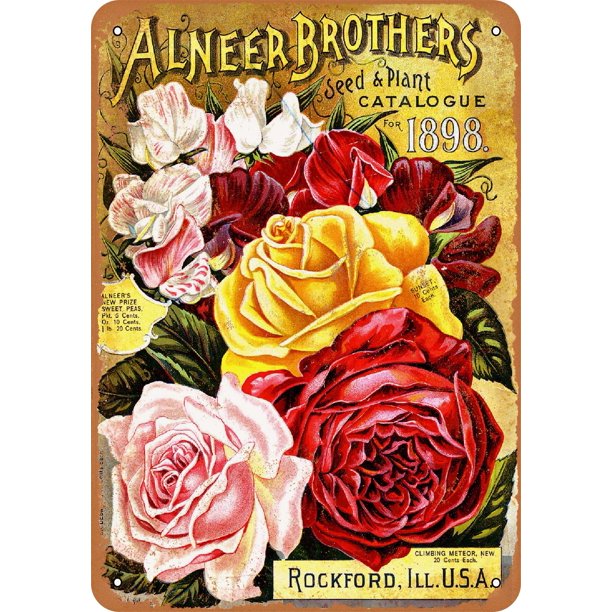 10 x 14 METAL SIGN - 1898 Alneer Brothers Seeds and Plants - Vintage ...