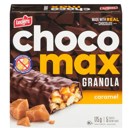 Leclerc Chocomax Caramel Granola Bars, 175g/5 coated chewy bars ...