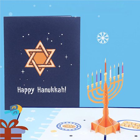 3D Pop Up Greeting Card Chanukah Candle Candlestick Greeting Card Color ...