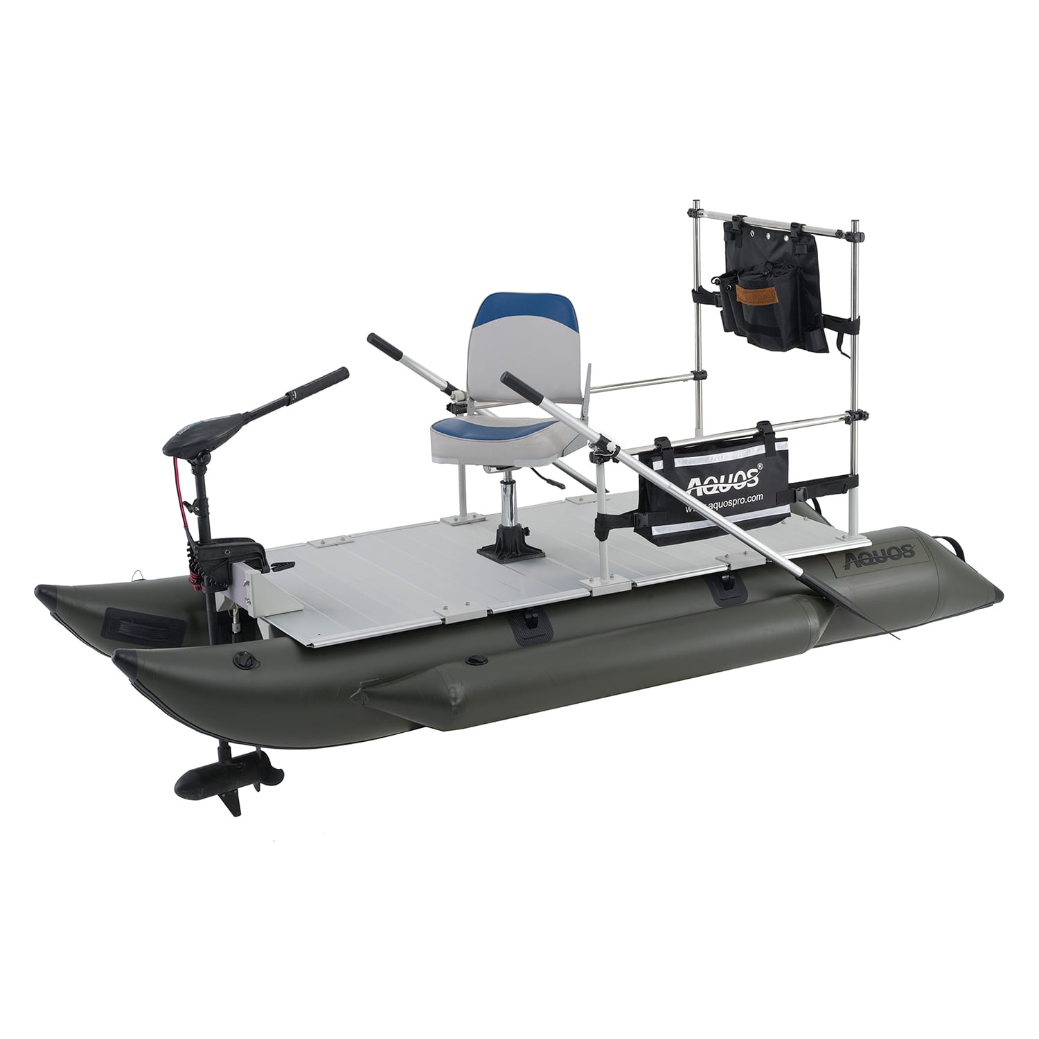 AQUOS 10.2 Plus ft Inflatable Pontoon Boat with Haswing 12V 55LBS Bow ...