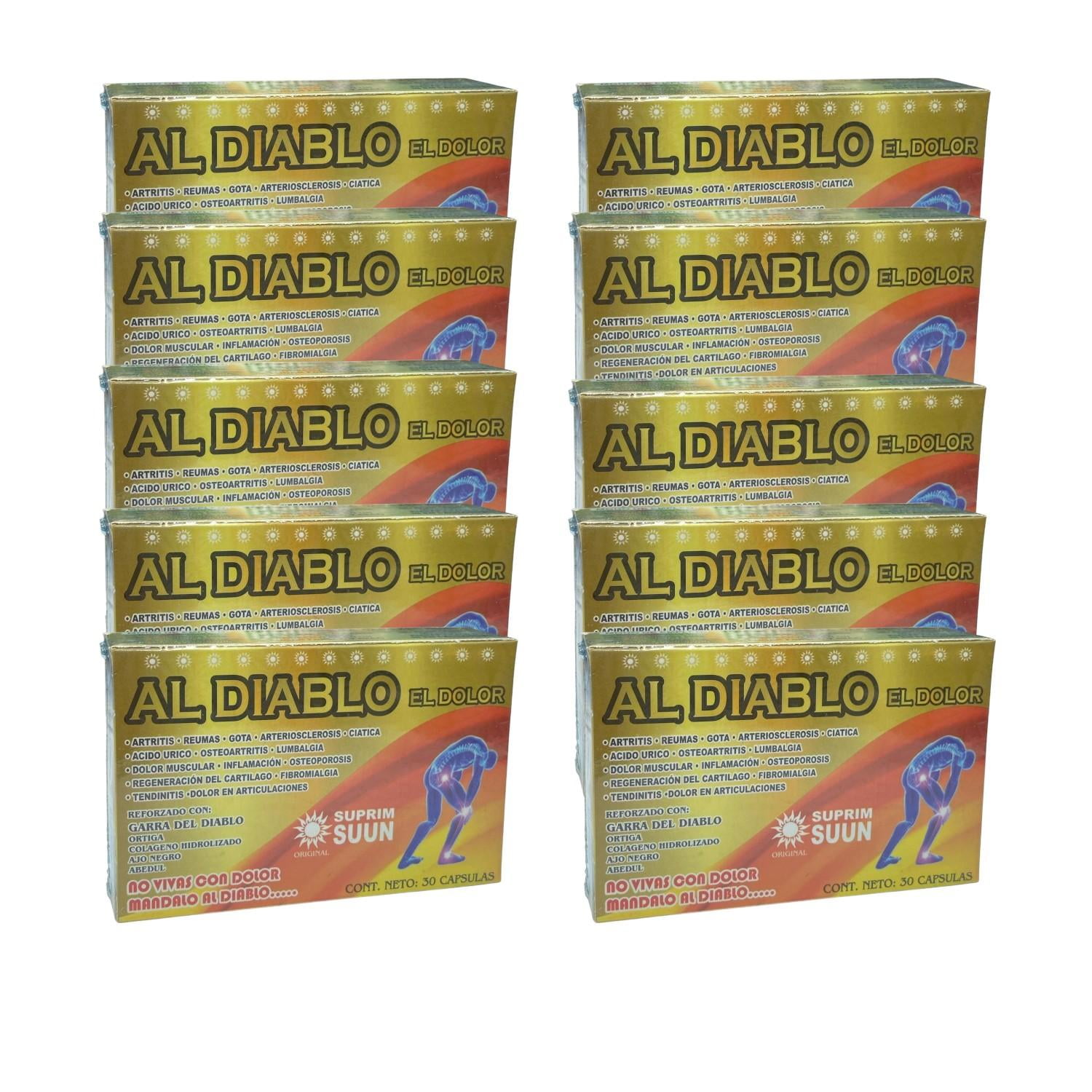 Al Diablo El Dolor 30 cápsulas Suprim Suun Paquete de 10 amarillo ...