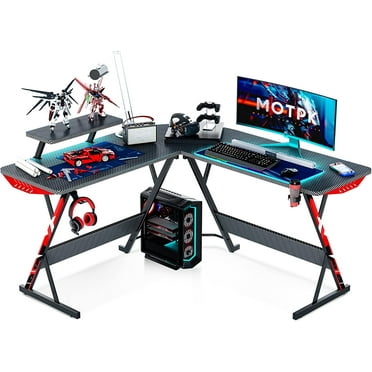 Costway Gaming Desk Gamers Computer Table E-Sports K-Shaped W/ Cup ...