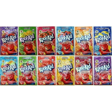 Kool-Aid Drink Mix, 10 Flavors Variety Pack with Grape, Lemonade ...
