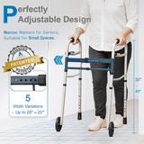 Agrish Aluminum Narrow Rollator Walker with Adjustable Width & Height ...