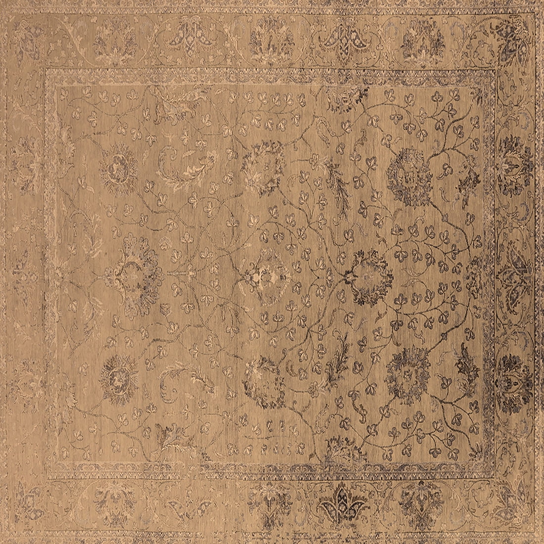 Ahgly Company Indoor Square Oriental Brown Industrial Area Rugs, 3 ...