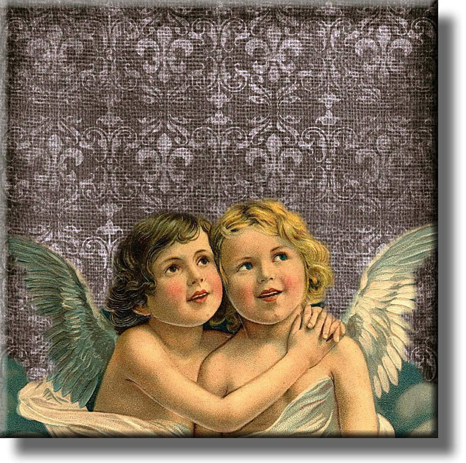 Two Angels Picture on Stretched Canvas, Wall Art Décor, Ready to Hang ...