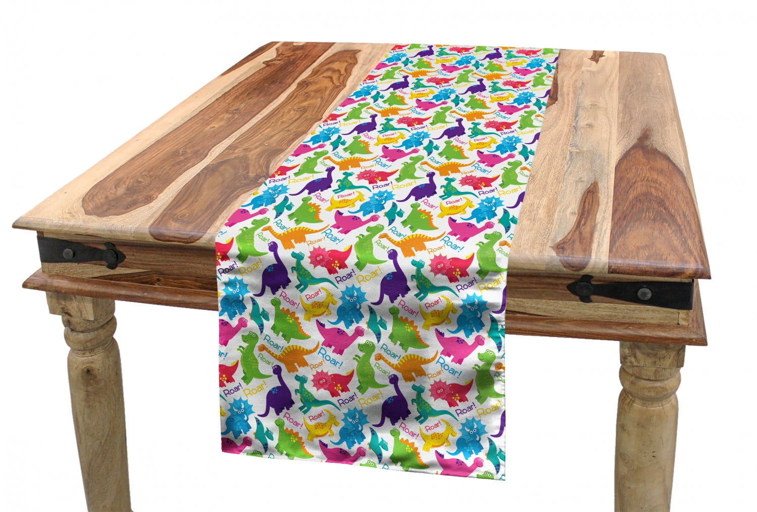 Jurassic Table Runner, Dinosaur Archaeological Historical Monster Wild ...