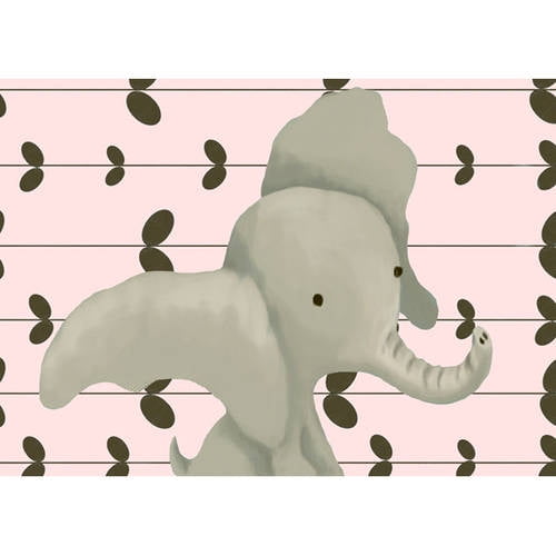 Oopsy Daisy's Edison the Elephant Pink Canvas Wall Art, 14x10 - Walmart ...