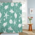 Bathroom Shower Curtain Summer Sea Starfish Conch Waterproof Shower ...