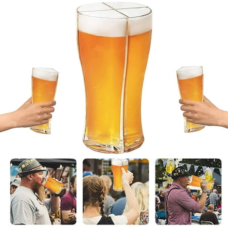 4-in-1 transparent beer glass, acrylic beer glass, separable beer ...