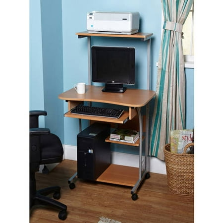 Mobile Computer Tower with Shelf, Multiple Finishes - Walmart.com