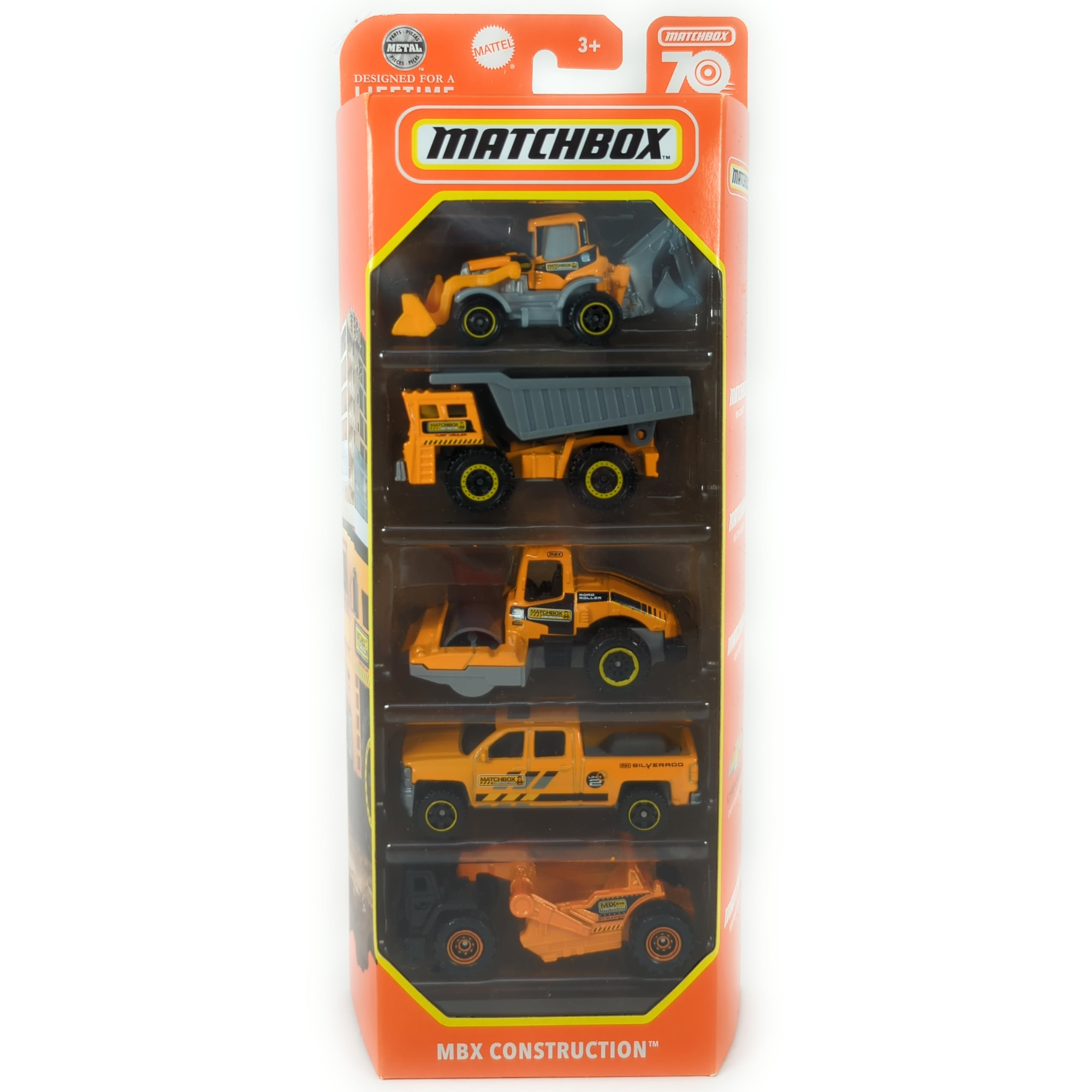 Matchbox MBX Construction 5 Car Pack 1:64 Scale Die Cast Vehicles ...