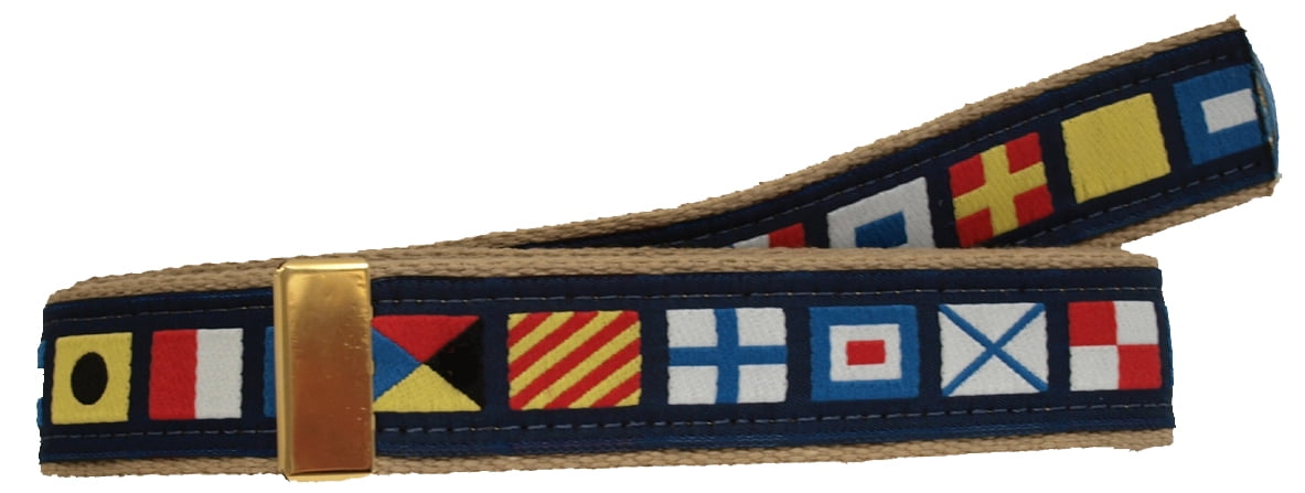 Nautical Code Flag Military Style Belt Khaki Webbing (NO Buckle ...