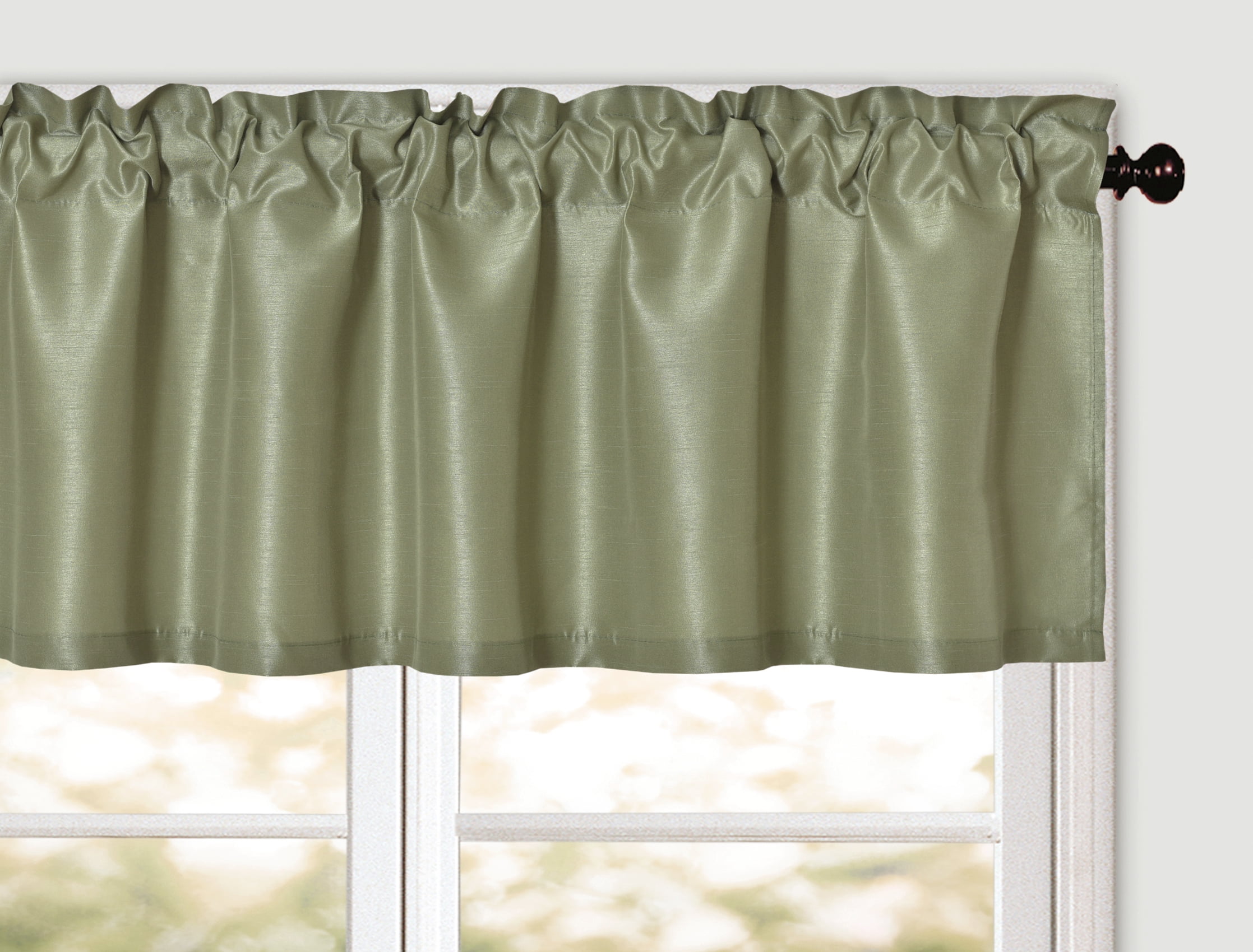 Aiking Home Solid Faux Silk window Valance, Sage-Size 56''x16 ...