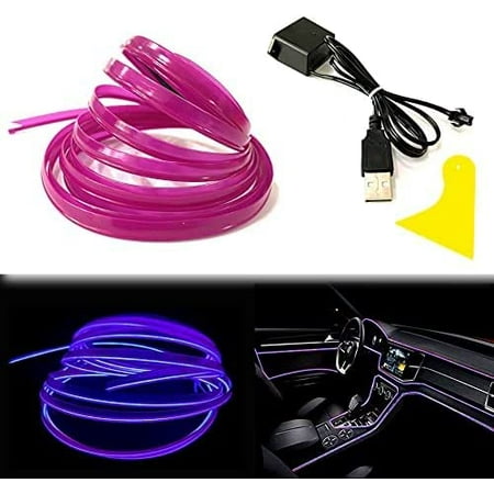 HTCM El Wire Purple, 3M Neon Wire USB 5V with Fuse Protection for ...