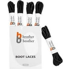 Heavy duty Black Brown Spot Round Boot Laces Shoelaces for Hiking Work ...