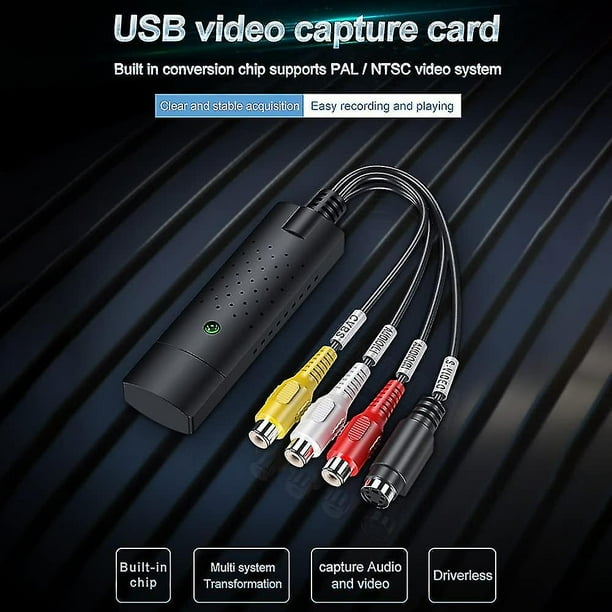 Convertidor Vhs a Digital, convertidor de vídeo Usb 2,0, tarjeta de captura O Vhs Box, Vhs, Vcr ...