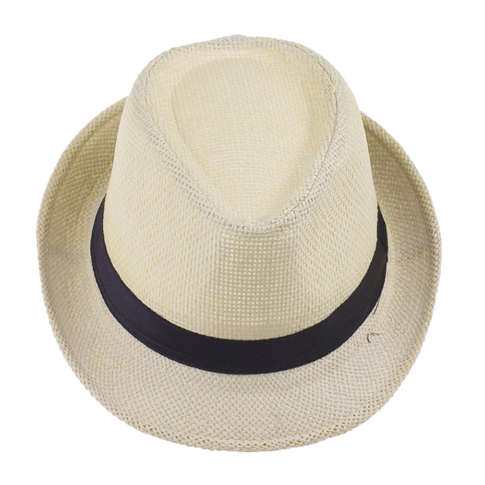 Unisex Casual Contrast Color Curled Brim Braided Straw Roll up Hat ...