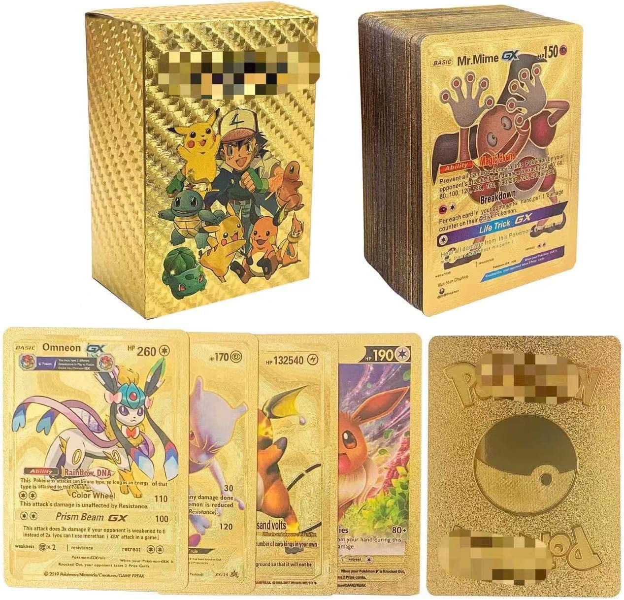 110 PCS Cards TCG Deck Box Metal Gold Plated Cards Including (22 GX ...