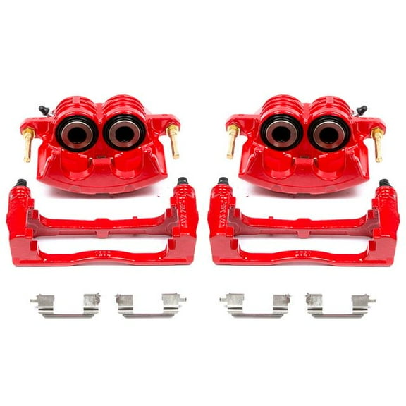 Power Stop Rear Pair of Red Powder Coated Calipers S4920 - Walmart.com
