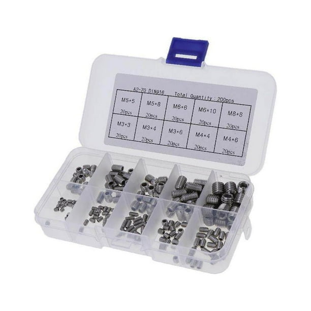 200 Allen Head Screw Hexagon Cup Point Fasteners Grub Hex Socket Grub ...