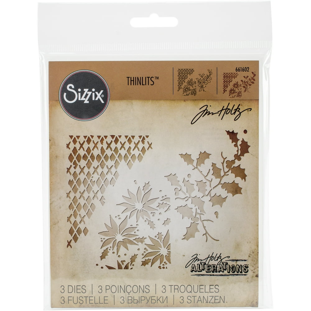 Sizzix Thinlits Die Set 3PK Mixed Media Christmas by Tim Holtz - Walmart.com - Walmart.com