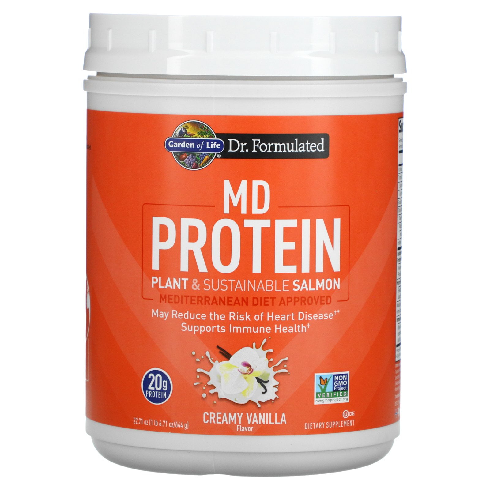 Garden of Life, MD Protein, Plant & Sustainable Salmon, Creamy Vanilla ...