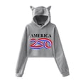 2026 America250 Independence Day Theme Print Cat Ear Hoodie - Womens ...