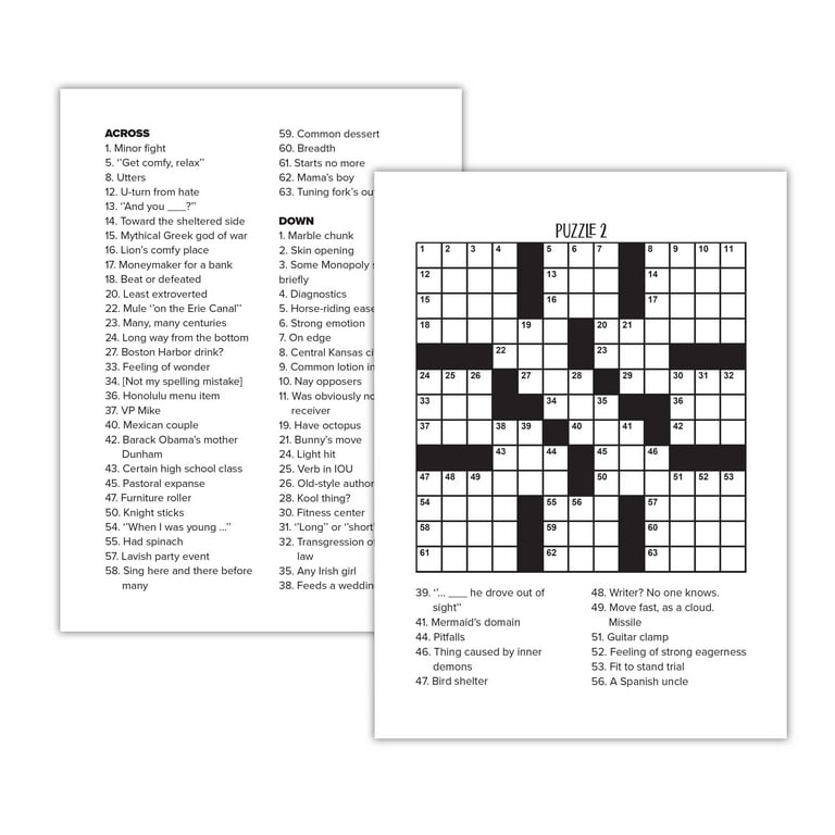 Large Printable Easy Crossword Puzzle