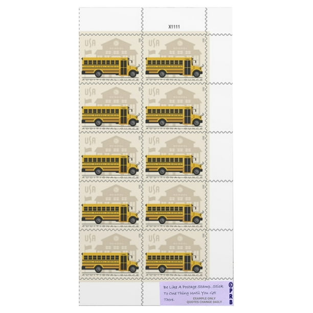 School Bus ADDITIONAL OUNCE USPS Postage Stamps 1 Strip of 10 US Postal ...