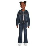 Wonder Nation Girls Destructed Denim Jacket, Sizes 4-18 & Plus ...