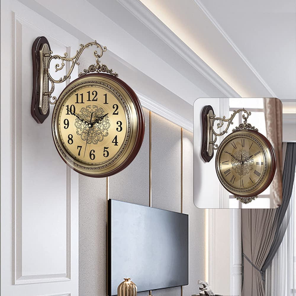 Miumaeov Household Wall Clock, Silent Clock Without Tick, European ...