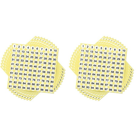 200 Sheets Number Labels Stickers 1-100 Numbers Round Stickers 0.4 Inch ...
