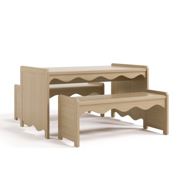Buzz & Bloom Kids 4-Piece Wood Table Set - Walmart.com