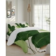 4 Piece Duvet Cover Set Full, Vintage Green Large Banana Leaves Soft ...