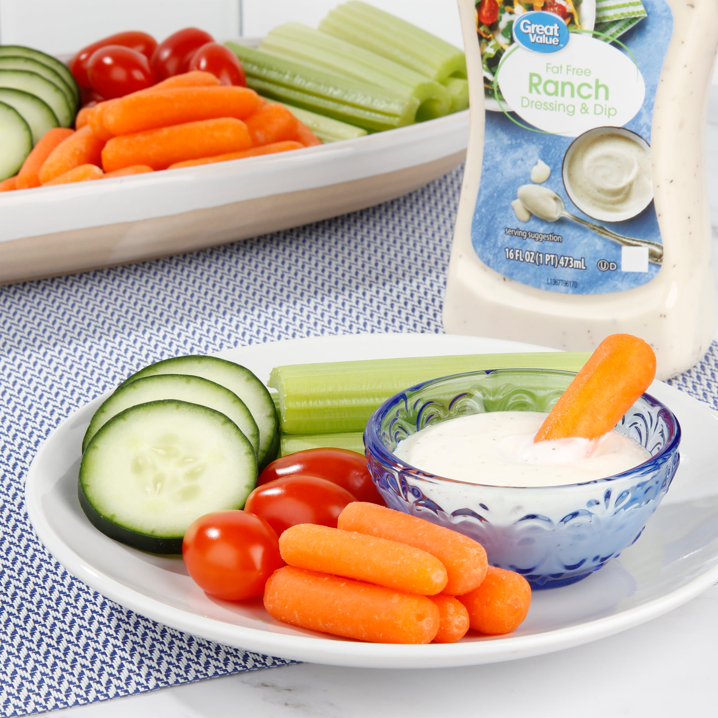 Great Value Ranch Dressing & Dip, Fat Free, 16 fl oz