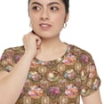Abstract Print Women Poly Span T-Shirt 035 - Walmart.com
