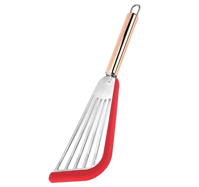 Slotted Spatula Flexible Stainless Steel Spatula with Silicone Top Soft ...