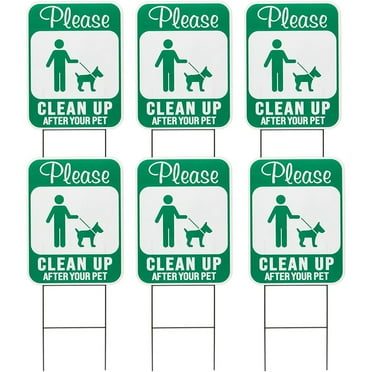 ANLEY Clean Up After Your Dog Yard Sign 12" x 9" - No Pooping Peeing ...