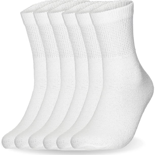 Special Essentials 6 Pairs Cotton Diabetic Ankle Socks For Men And Women White Size 9 11