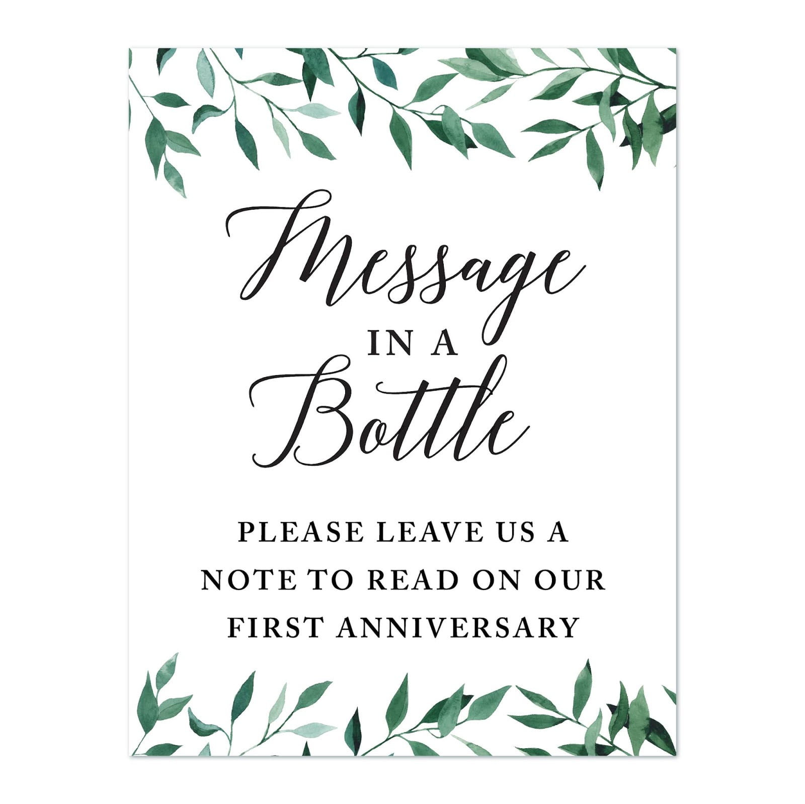 Koyal Wholesale Wedding Party Signs, Natural Greenery, Message in a ...