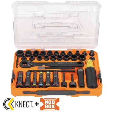 Klein Tools 65300 Impact-Rated Pass Through Socket Set, 1/4" Drive, 32 ...