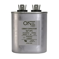 ONE Power 45/5-MFD, 370V or 440V Dual Run A/C Capacitor 45+5 uF CBB65B Air Conditioner ...