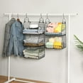 x-Cosrack Hanging Closet Storage Organizer with 5 S Hooks, Closet ...