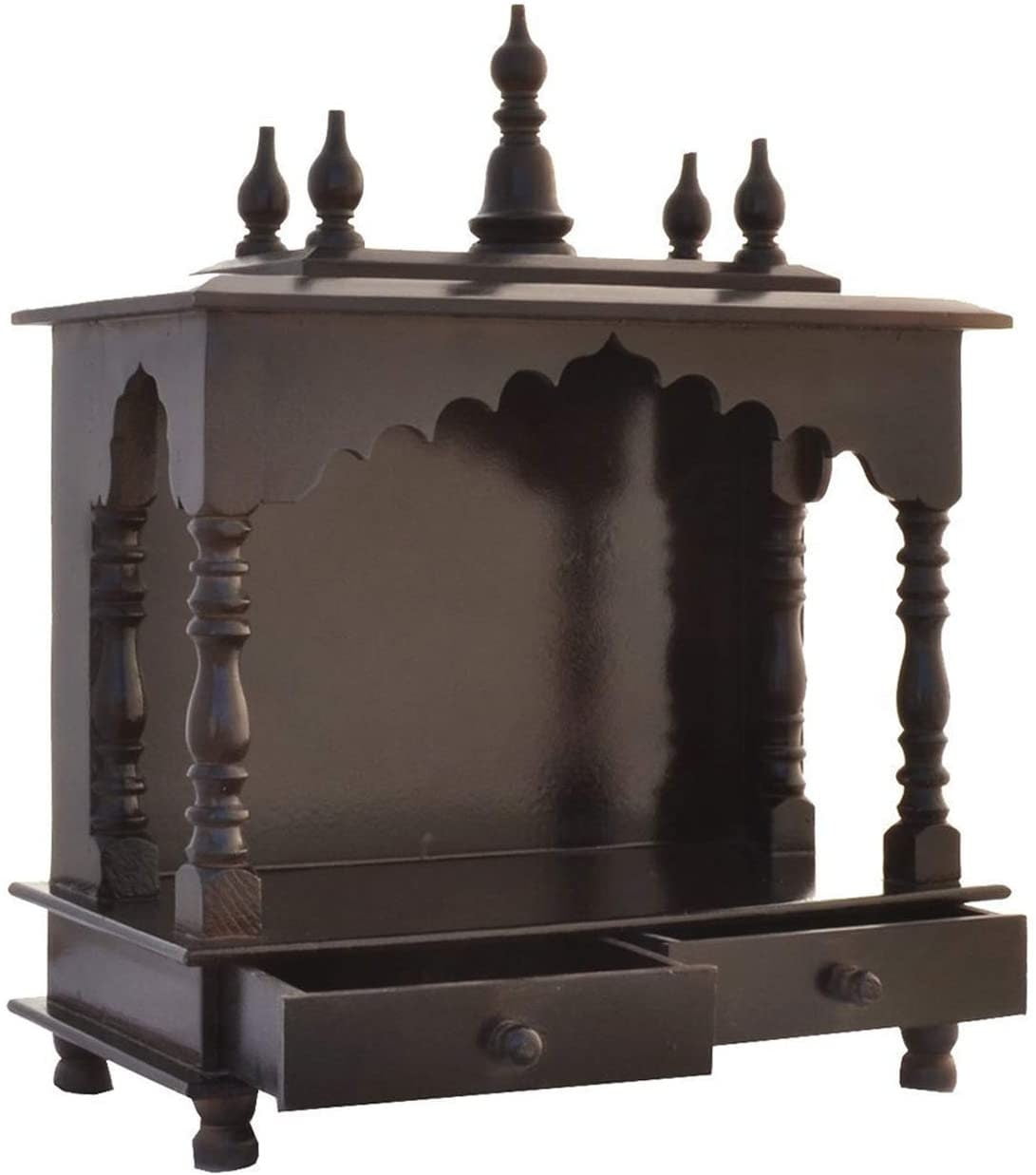 Wooden Temple Handcrafted Hindu Hanging Puja Mandir / DevGhar / Mandap ...