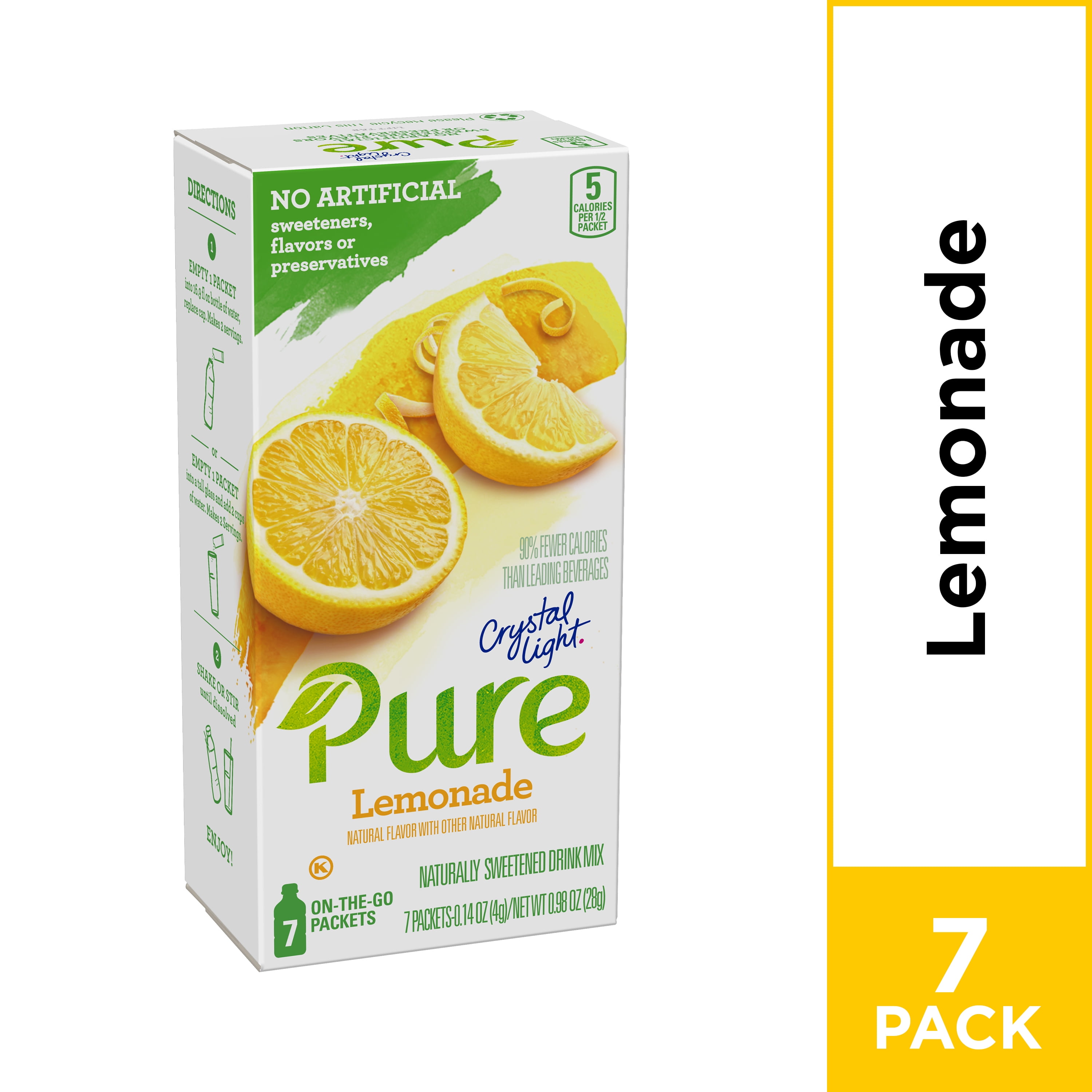Crystal Light Pure Lemonade On-The-Go Powdered Drink Mix 7 ct - 0.14 oz ...
